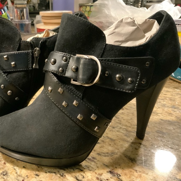 Max Studio | Shoes | New Maxstudio Black Suede Leather High Heel Ankle ...